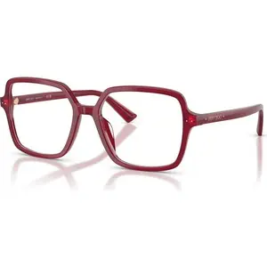 JIMMY CHOO 55mm Square Optical Glasses - Red