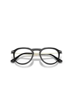 Persol 51mm Rectangle Optical Glasses - Black