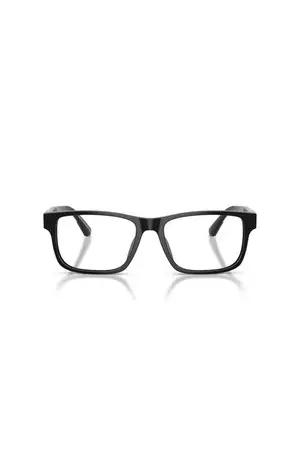 Emporio Armani Rectangle Full Rim Acetate Eyeglasses - Black