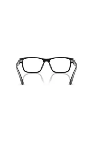 Emporio Armani Rectangle Full Rim Acetate Eyeglasses - Black