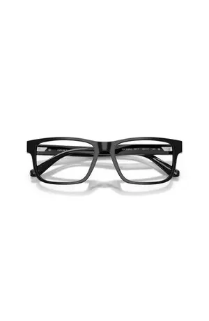 Emporio Armani Rectangle Full Rim Acetate Eyeglasses - Black