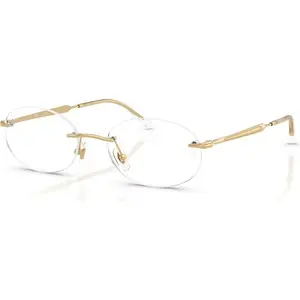 Ray-ban 52mm Oval Rimless Eyeglasses - Gold
