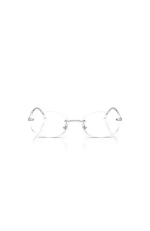 Ray-ban 52mm Oval Rimless Eyeglasses - Silver