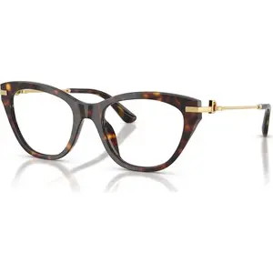 Dolce & Gabbana 51mm Butterfly Eyeglasses - Tortoise