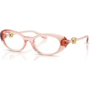 Versace 50mm Oval Optical Glasses - Pink