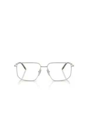 Prada 55mm Rectangle Full Rim Eyeglasses - Silver