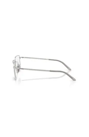 Prada 55mm Rectangle Full Rim Eyeglasses - Silver
