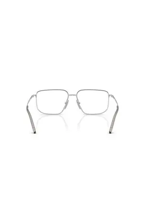 Prada 55mm Rectangle Full Rim Eyeglasses - Silver