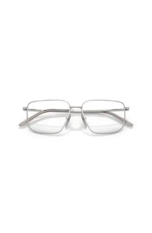 Prada 55mm Rectangle Full Rim Eyeglasses - Silver