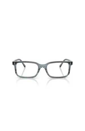 Ray-ban 52mm Square Full Rim Eyeglasses - Blue