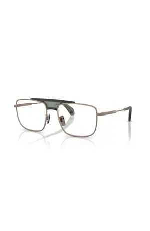 Moncler 56mm Rectangle Optical Glasses - Brown