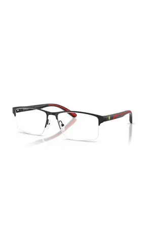 SCUDERIA FERRARI 58mm Rectangle Eyeglasses - Black