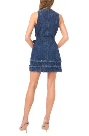 CECE DUPRAZ Boucle Denim Mini Dress