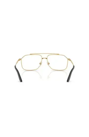 Dolce & Gabbana 56mm Pilot Full Rim Eyeglasses - Gold