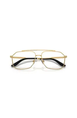Dolce & Gabbana 56mm Pilot Full Rim Eyeglasses - Gold
