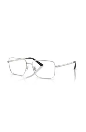 Versace 57mm Rectangle Optical Glasses - Silver