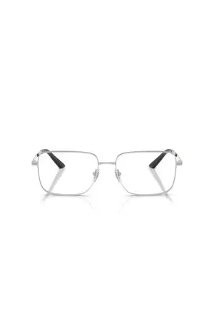Versace 57mm Rectangle Optical Glasses - Silver