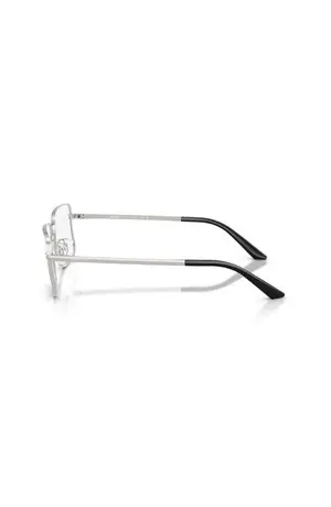 Versace 57mm Rectangle Optical Glasses - Silver