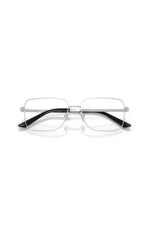 Versace 57mm Rectangle Optical Glasses - Silver