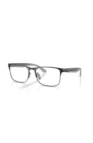 Ray-ban 57mm Rectangle Eyeglasses - Black