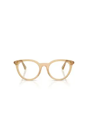 Burberry 48mm Round Full Rim Optical Glasses - Beige