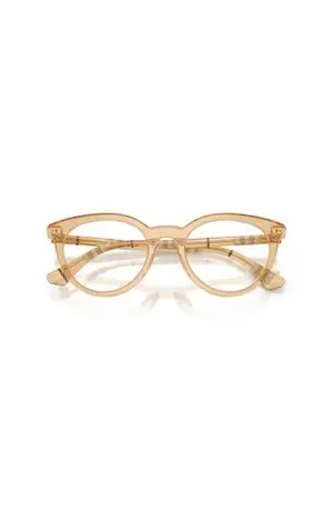 Burberry 48mm Round Full Rim Optical Glasses - Beige