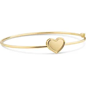 DEVATA Sweet Heart 14k Gold Bangle Bracelet - Yellow Gold