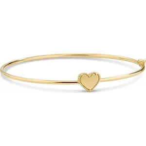 DEVATA 14k Gold Heart Bangle - Yellow Gold