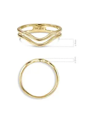 DEVATA Wishbone Arch Band Ring In 14k Gold