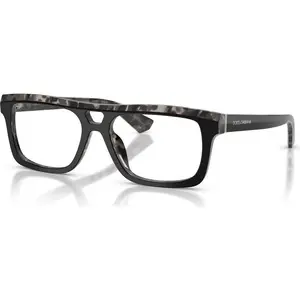 Dolce & Gabbana 56mm Rectangle Optical Glasses - Black