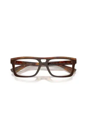 Dolce & Gabbana 56mm Rectangle Optical Glasses - Brown