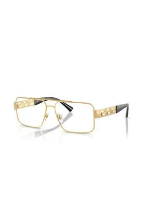 Versace 56mm Rectangle Optical Glasses - Gold