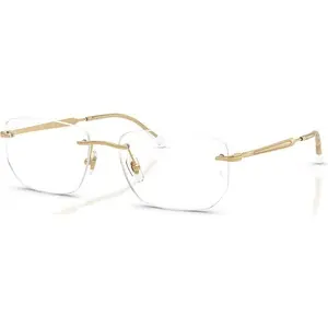 Ray-ban 54mm Irregular Rimless Eyeglasses - Gold