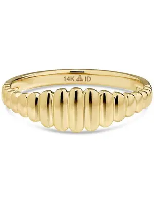 DEVATA Ribbed 14k Gold Ring - Yellow Gold