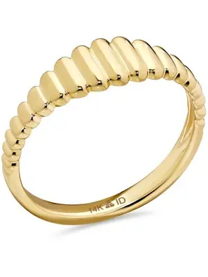 DEVATA Ribbed 14k Gold Ring