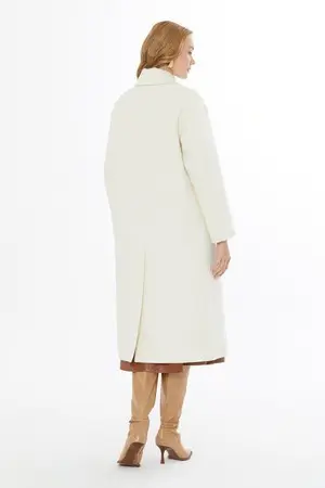 GIZIA Notch Lapel Long Cashmere Coat