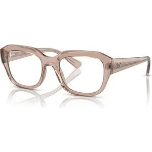 Ray-ban 52mm Square Eyeglasses - Brown