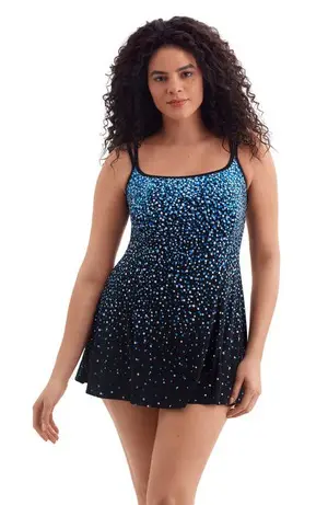 LONGITUDE Princess Seam Long Torso Swim Dress