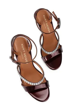Kurt Geiger Crystal Ankle Strap Sandal - Medium Red