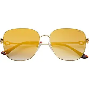 FREYRS EYEWEAR Lea Square Sunglasses Gold Mirror