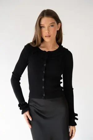 BY TESS Bella Knit Cardigan - Black