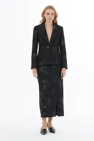 GIZIA Notch Lapel Buttoned Jacket