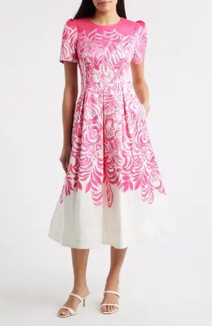 Lilly Pulitzer® Loradonna Placed Print Midi Dress