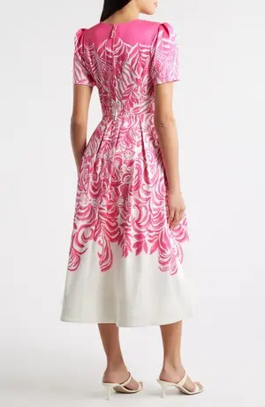 Lilly Pulitzer® Loradonna Placed Print Midi Dress