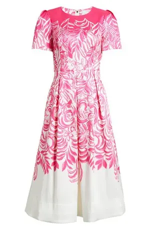 Lilly Pulitzer® Loradonna Placed Print Midi Dress