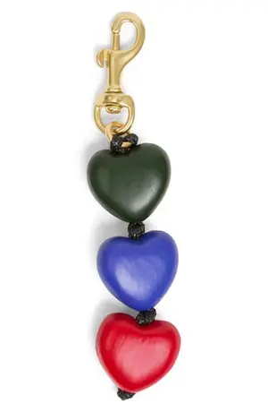 Clare V. Heart Bag Dangle Charm - Evergreen Multi