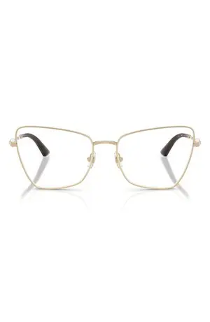 JIMMY CHOO 56mm Irregular Eyeglasses - Pale Gold/demo Lens