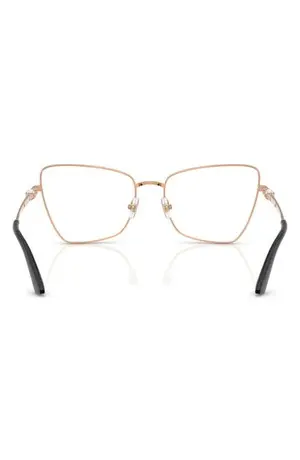 JIMMY CHOO 56mm Irregular Eyeglasses - Rose Gold/black/demo Lens