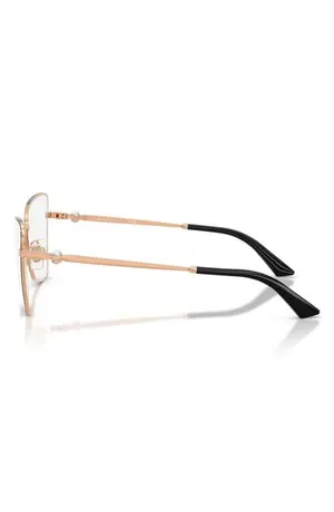 JIMMY CHOO 56mm Irregular Eyeglasses - Rose Gold/black/demo Lens