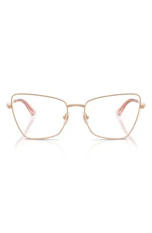 JIMMY CHOO 56mm Irregular Eyeglasses - Rose Gold/demo Lens